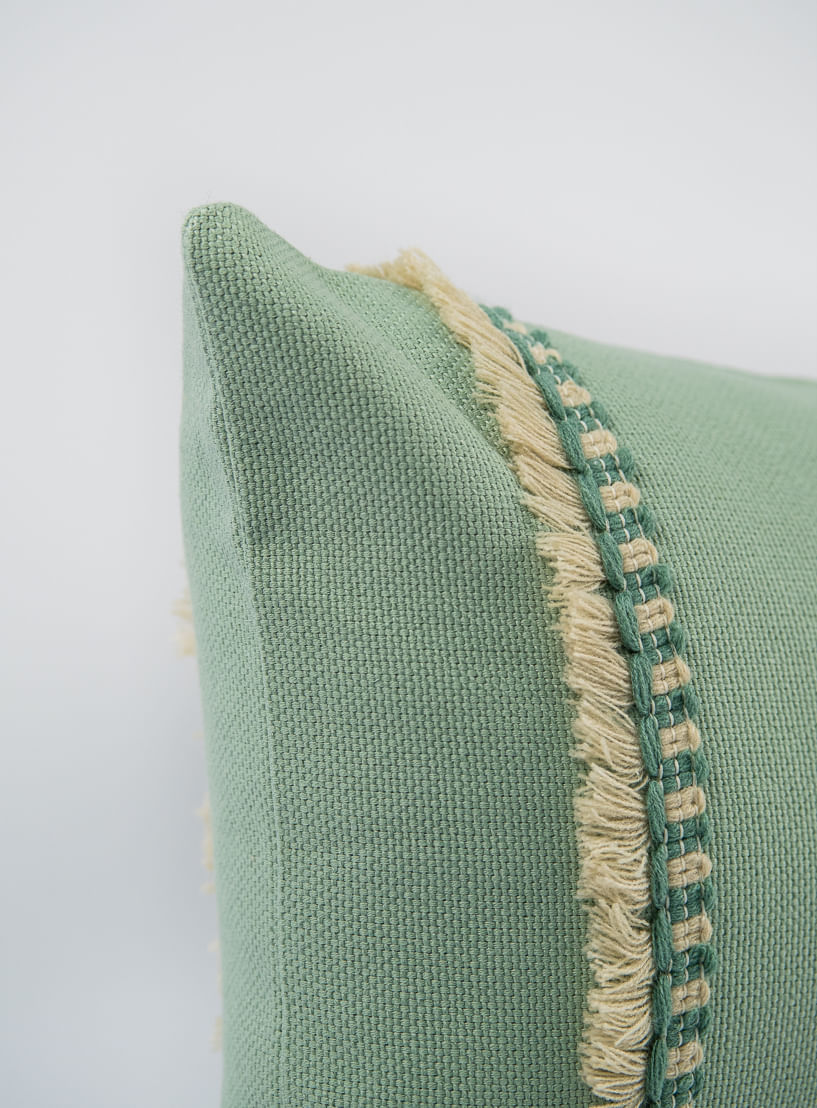 Almofada franja Verde Claro - Branco.Casa