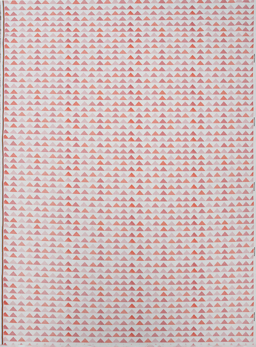 Tecido Estampado Triangulo Aquarela Rosa - Branco Casa